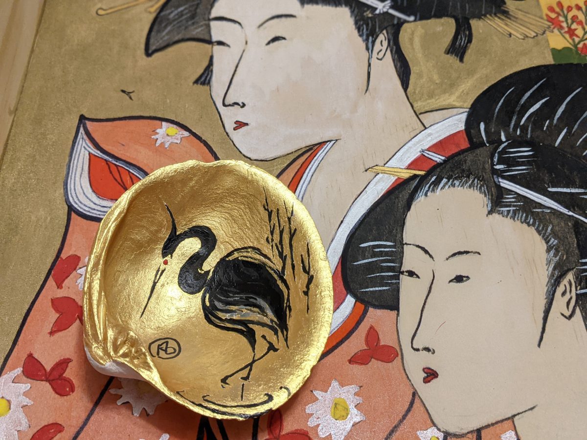 Japanese Vintage Painting in a Clam Shell - Art 4 MA